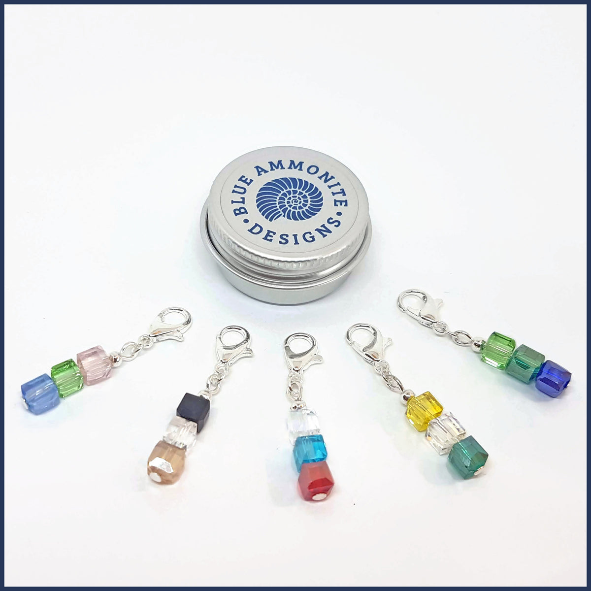 Braque Cubism Stitch Marker Set – Blue Ammonite Designs