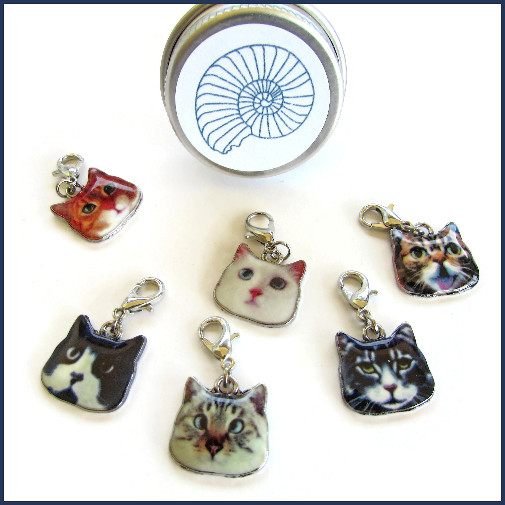 Indenti-Cat Parade Stitch Marker Set – Blue Ammonite Designs